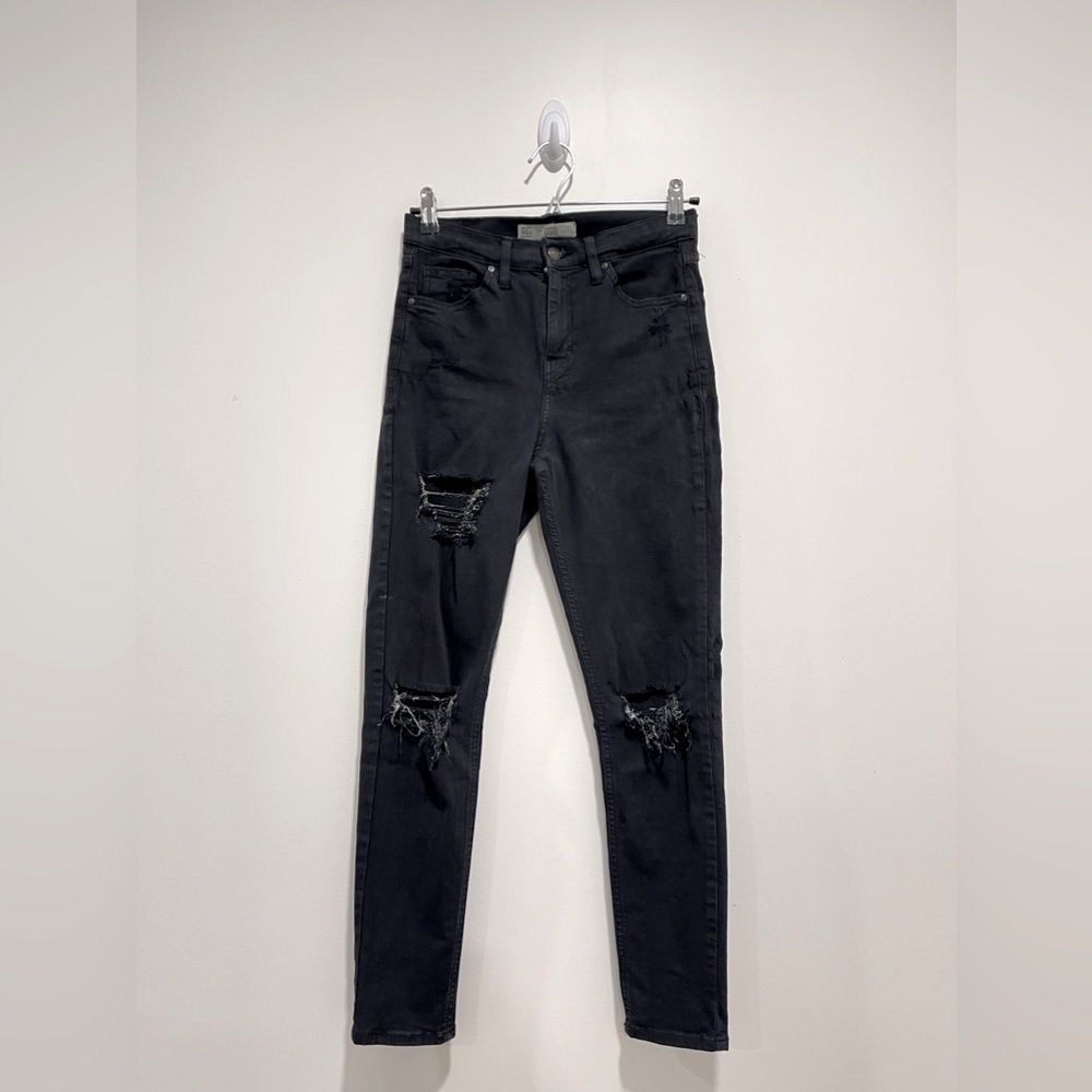 Topshop Motto Jamie Skinny Ripped Jeans - Gem